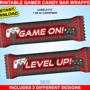 Gamer Party 1.86 Oz Snickers Candy Bar Wrapper Labels Video Game Gaming ...