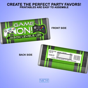 Gamer Party Candy Bar Wrapper Labels Personalized Custom Video Game ...
