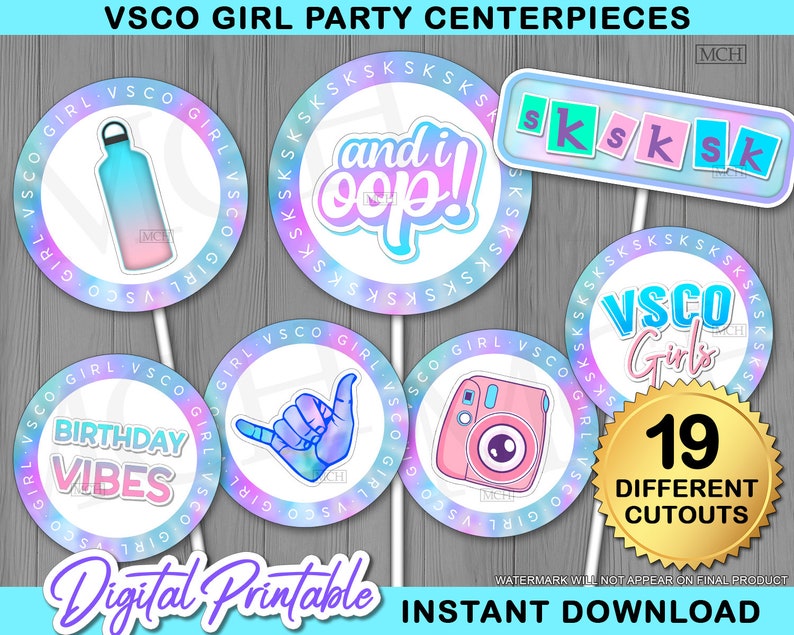 VSCO Girl Party Centerpieces Vscogirl Birthday Vsco Party - Etsy