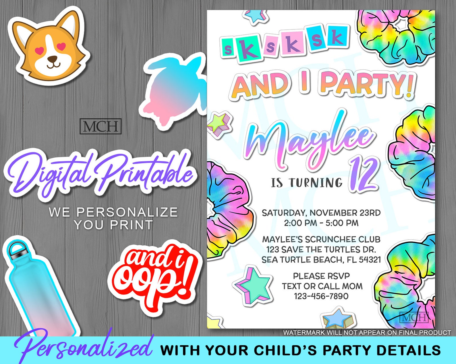 VSCO Girl Invitation Birthday Party, Personalized VSCO Party, Vscogirl ...