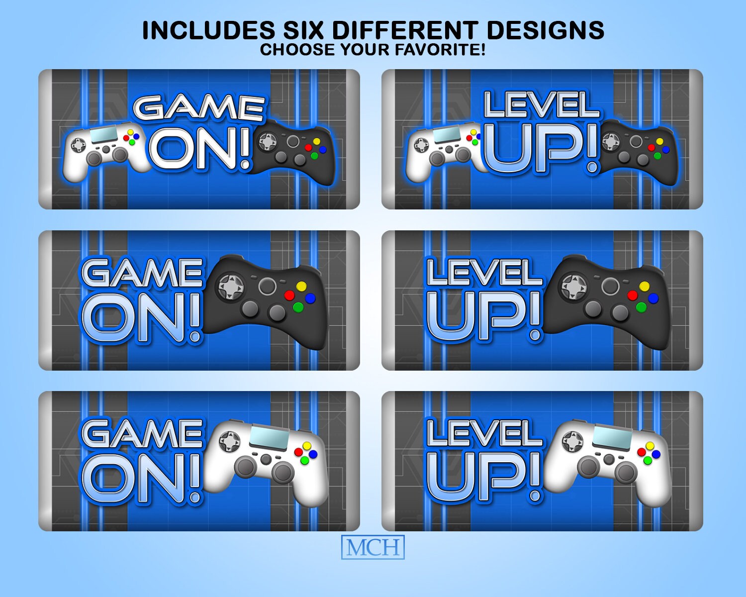 Gamer Party Candy Bar Wrapper Labels, Video Game Party Gaming Chocolate ...