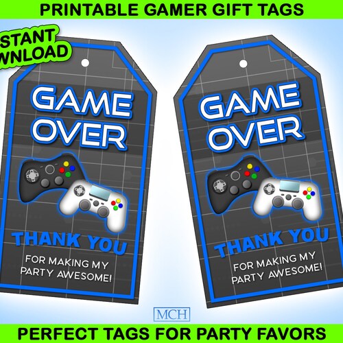 Gamer Party Favor Gift Tags Video Game Party Gaming Birthday - Etsy