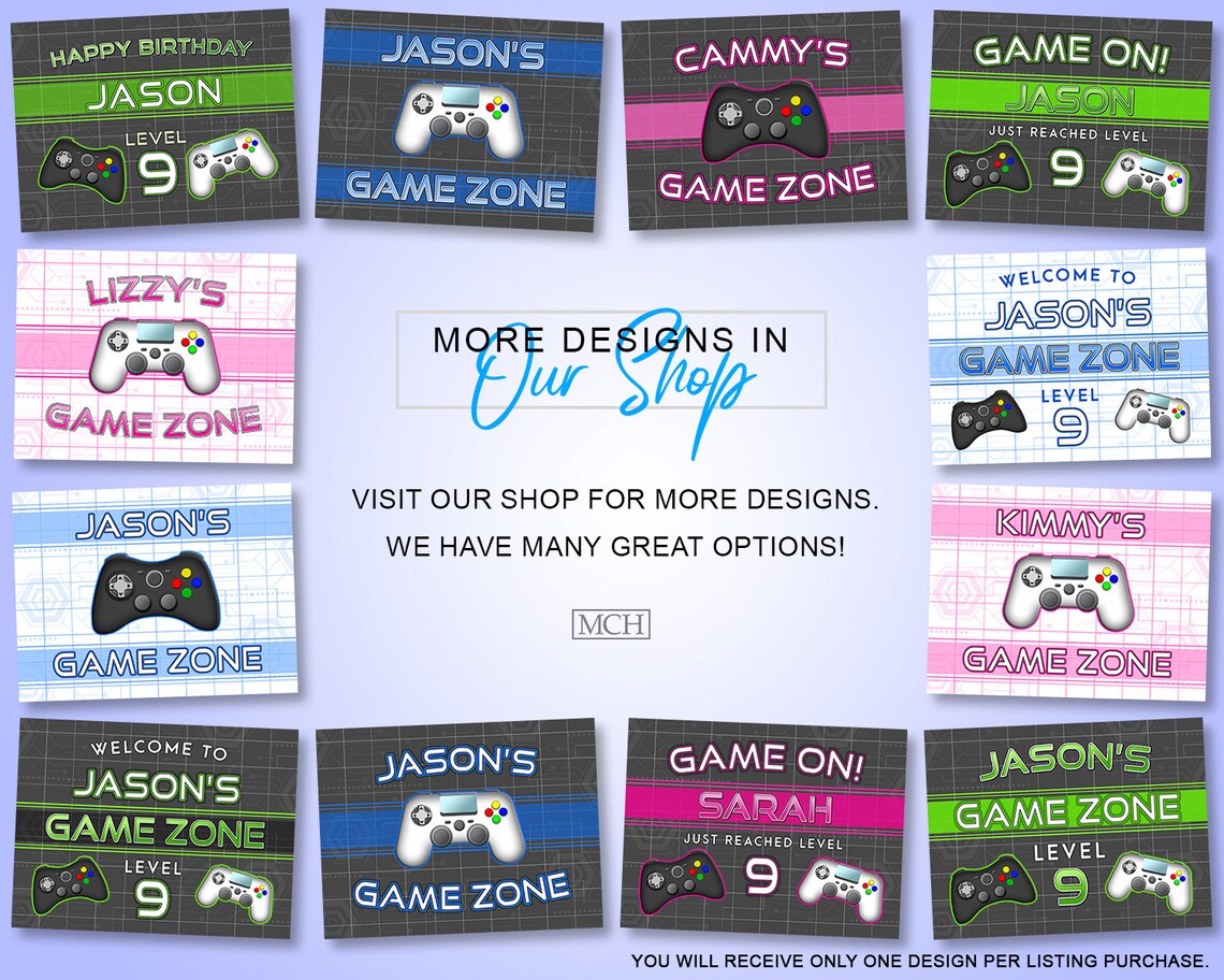 Gamer Party Backdrop Banner Personalized Video Game on Game - Etsy