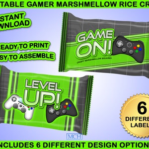 Gamer Party Rice Krispies Treat .78 Oz Labels & Wrap, Video Game Party ...