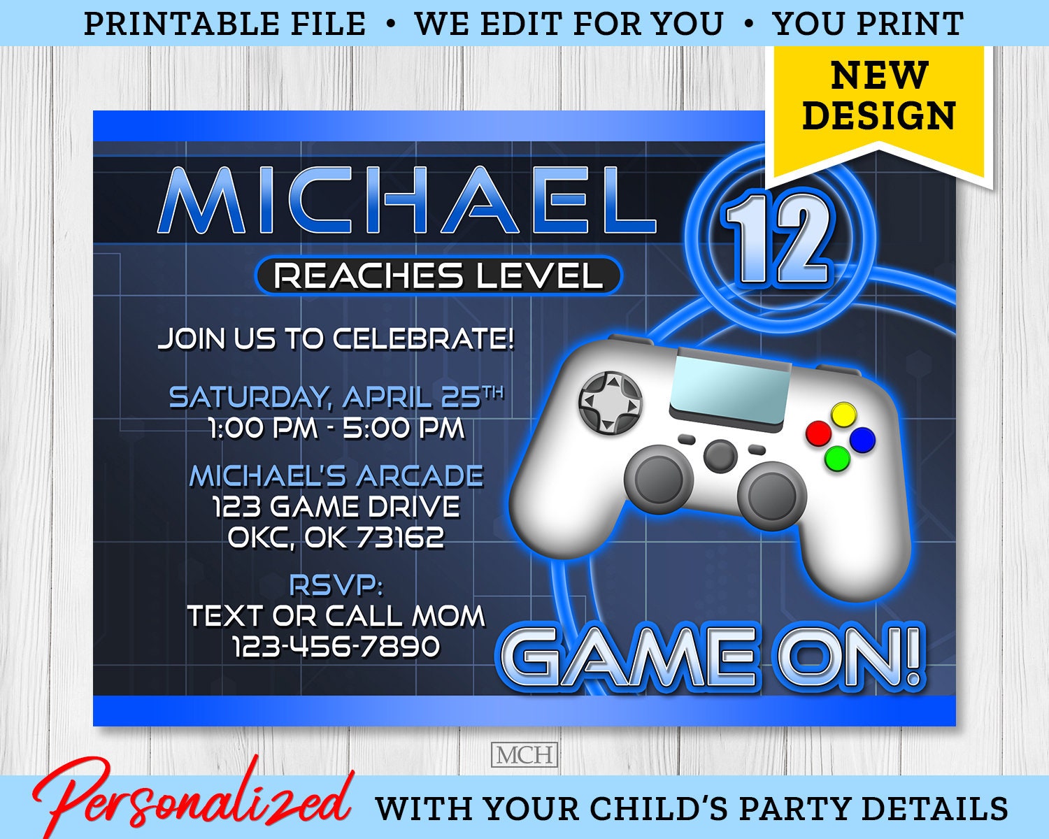 Gamer Party Invitation Personalized Video Game Party Gaming - Etsy