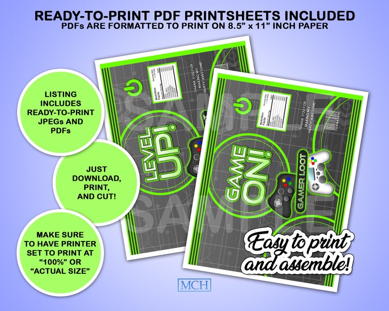 Gamer Party Chip Bag Wrapper Labels Video Game Party Gaming - Etsy