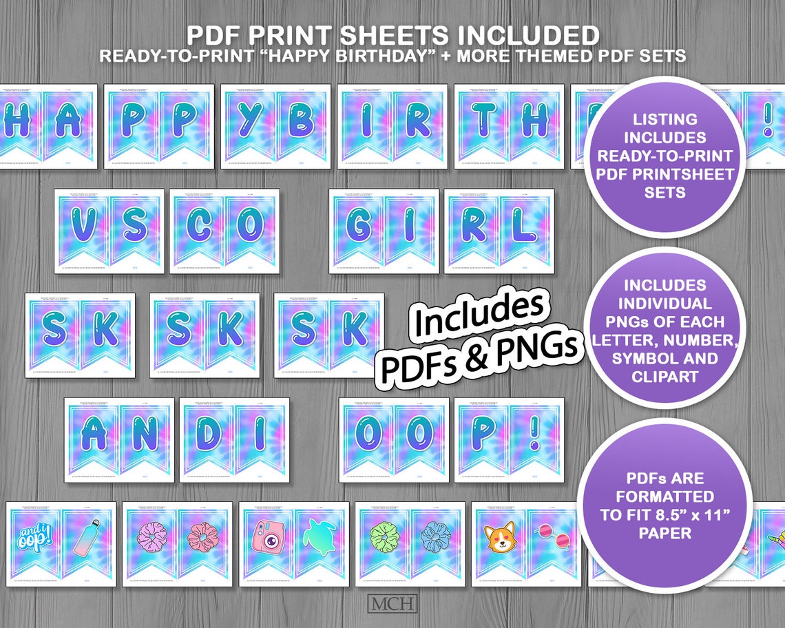 VSCO Girl Party Banner, Vscogirl Birthday Vsco Party Backdrop ...