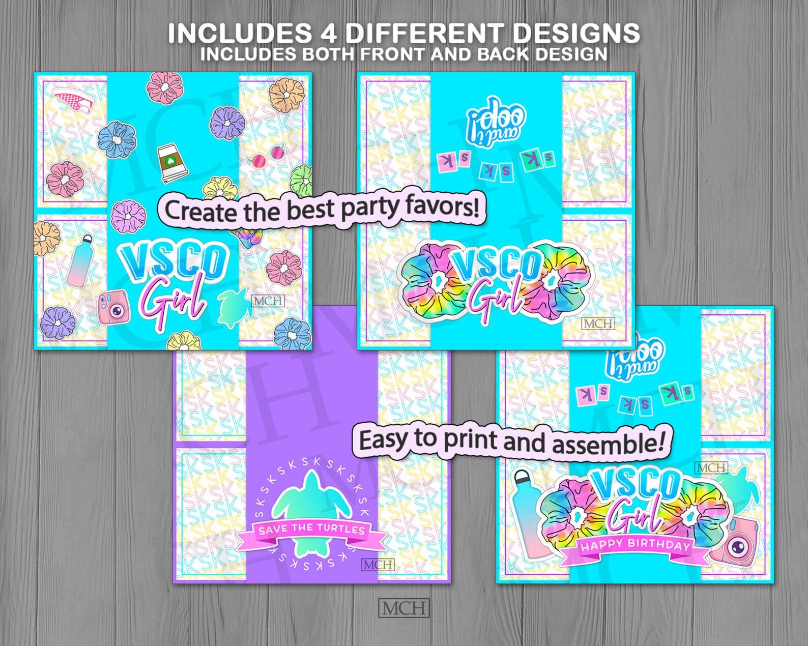 VSCO Girl Party Treat Bag Topper, Vscogirl Birthday Vsco Party Favor ...