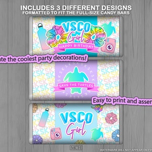VSCO Girl Party Candy Bar Wrapper Labels, Vscogirl Birthday Vsco Party ...