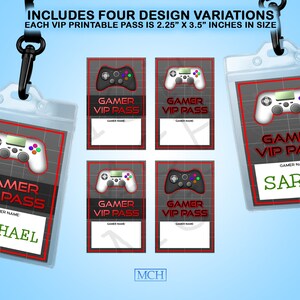 Gamer VIP Party Passes, V.I.P. Cards, Birthday Party Passes, Video Game ...