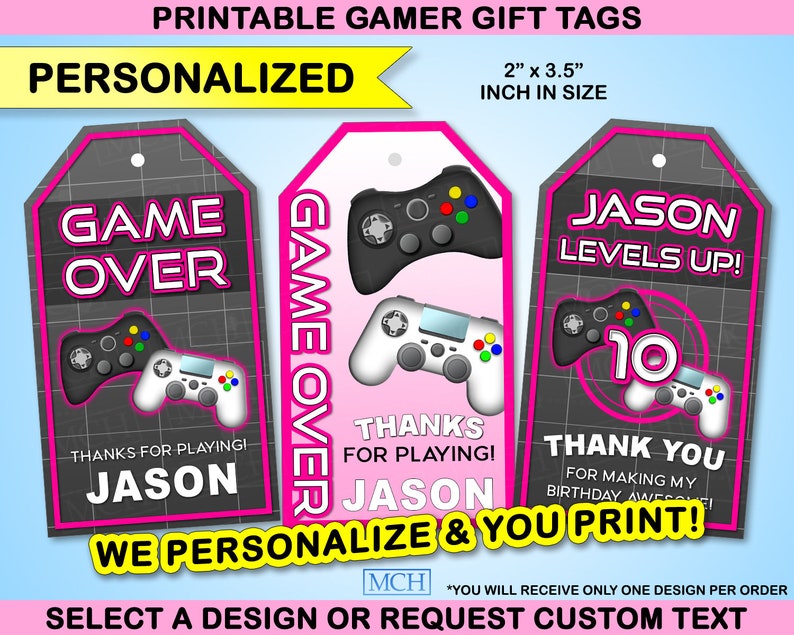 Gamer Party Favor Gift Tags Video Game Gaming Birthday Candy - Etsy