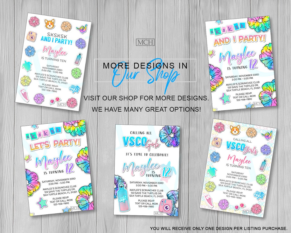 VSCO Girl Invitation Birthday Party Personalized VSCO Party | Etsy