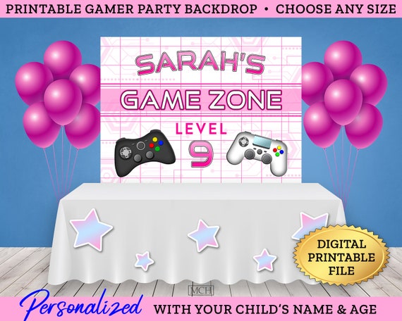Gamer Party Backdrop Banner Personalized Video Game on Game | Etsy