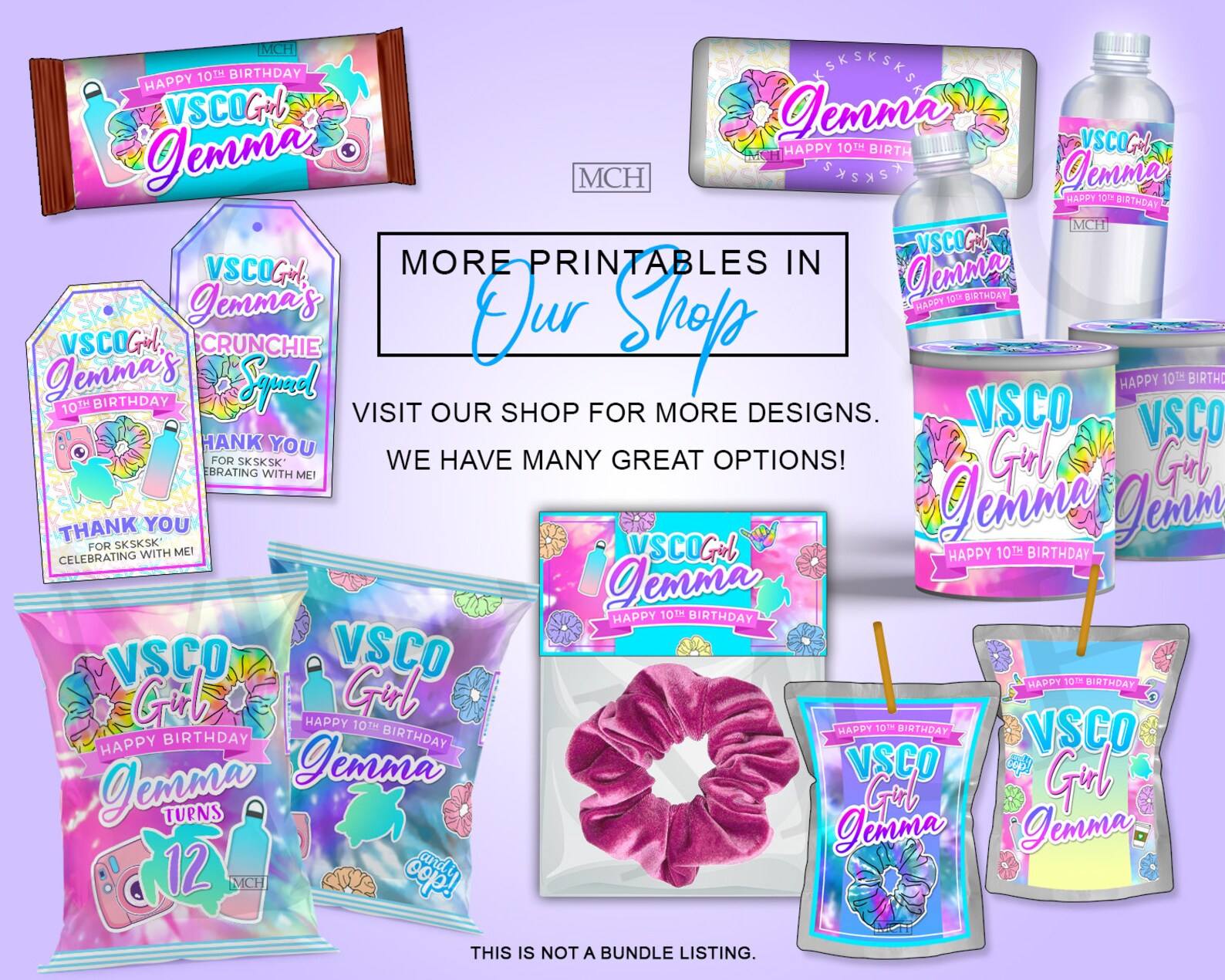 VSCO Girl Party Chip Bag Wrapper Labels Personalized Custom Vscogirl ...