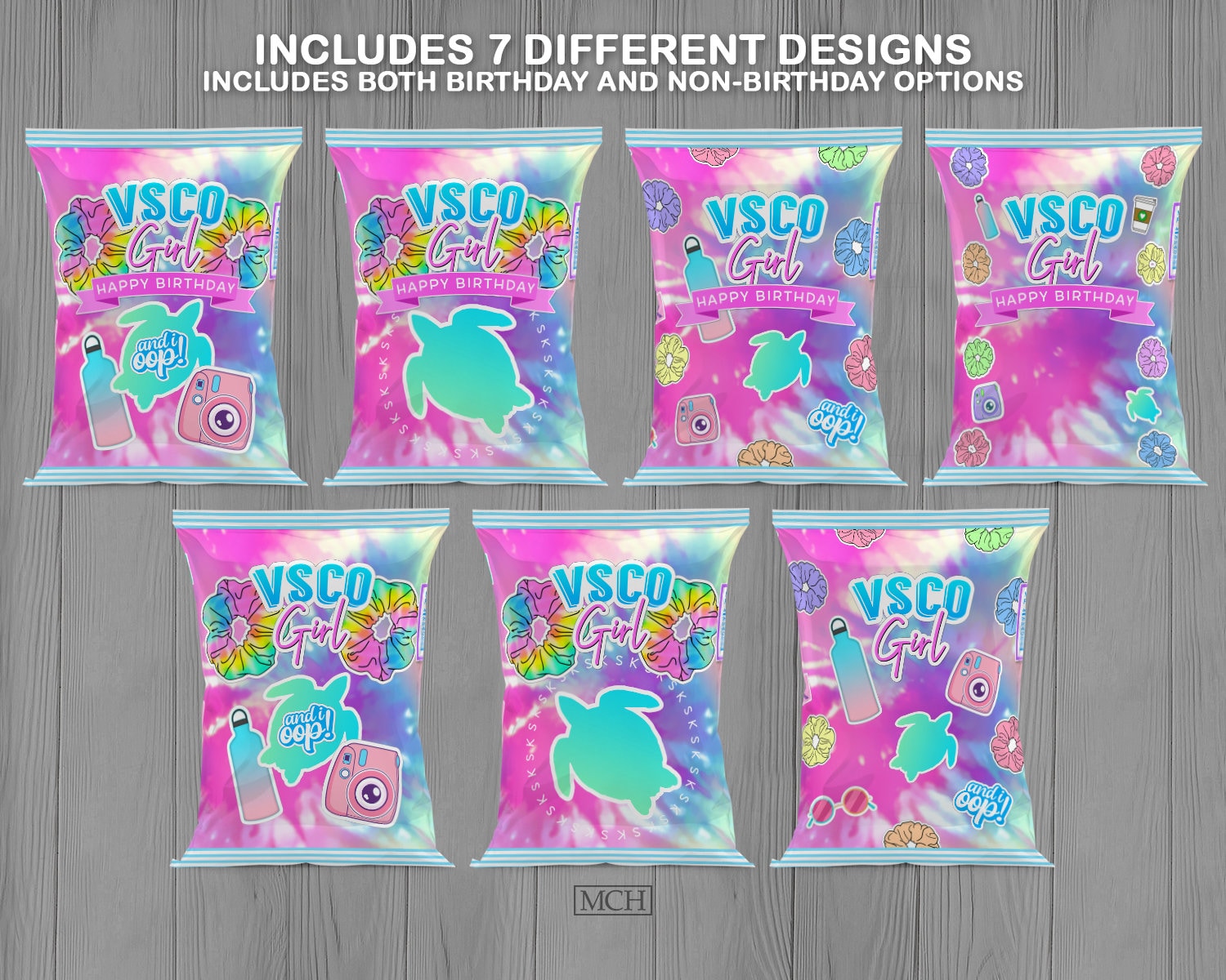 VSCO Girl Party Chip Bag Wrapper Labels Vscogirl Birthday | Etsy