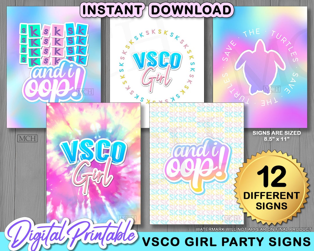 VSCO Girl Party Signs, Vscogirl Birthday Vsco Party Table Signs, Vsco ...