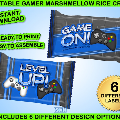 Gamer Party Labels Printable Video Game Cupcake Toppers - Etsy