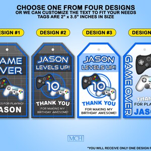 Gamer Party Favor Gift Tags, Video Game Gaming Birthday Food Candy ...