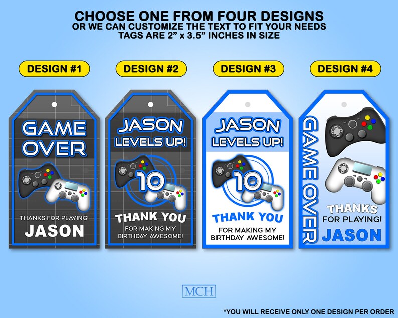Gamer Party Favor Gift Tags Video Game Gaming Birthday Food - Etsy