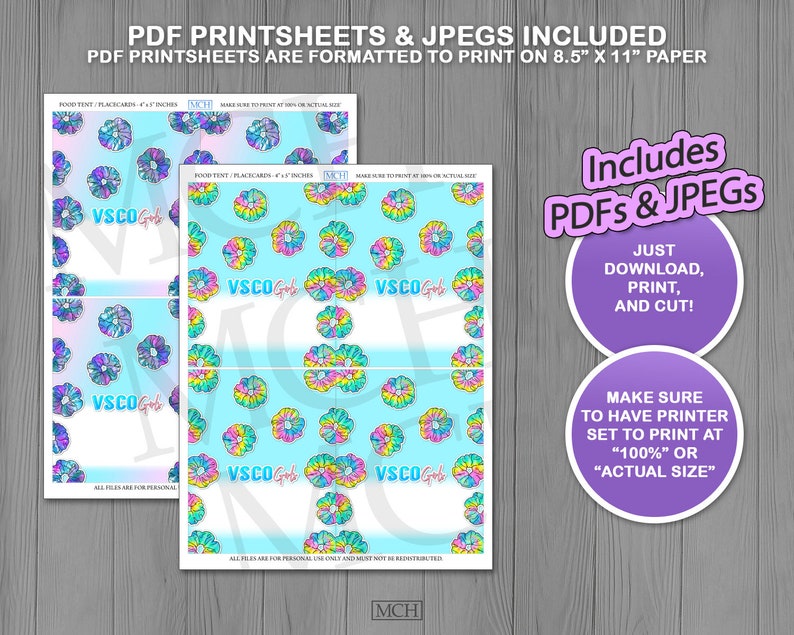 VSCO Girl Party Food Tent Labels, Vscogirl Birthday Treat Snacks Name ...