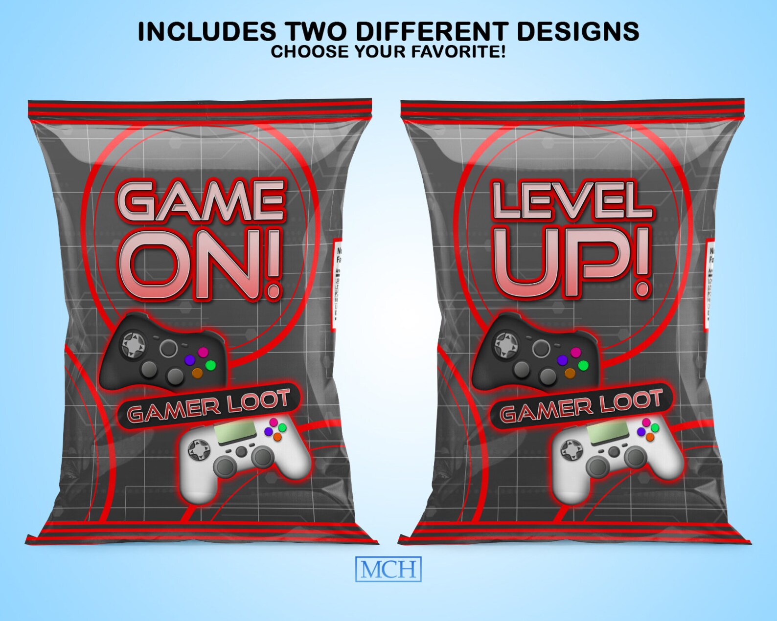 Gamer Party Chip Bag Wrapper Labels Video Game Party Gaming | Etsy