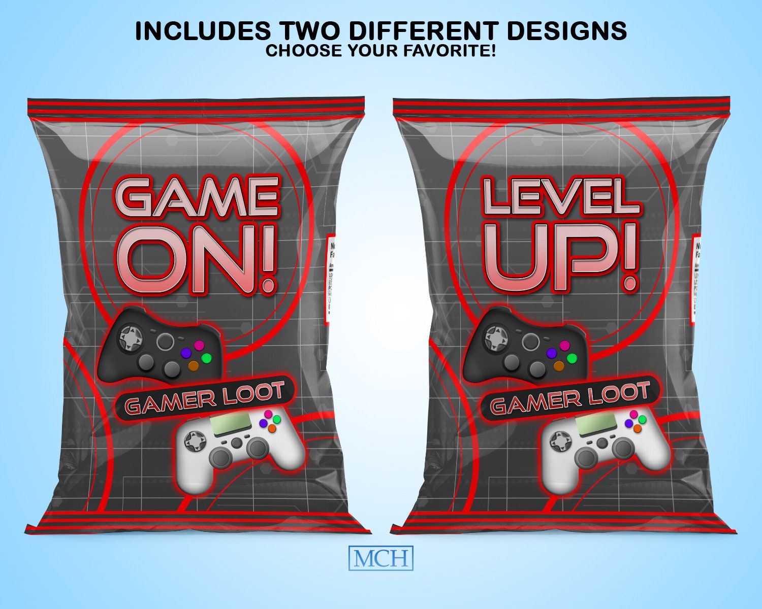 Gamer Party Chip Bag Wrapper Labels Video Game Party Gaming - Etsy