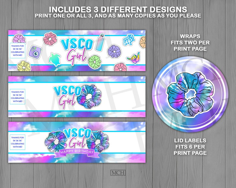 VSCO Girl Party Chips 1.3 Oz Snack Can Labels & Wrap Vscogirl | Etsy