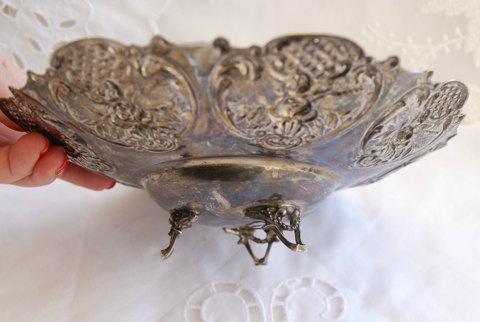 Silverplate Footed Fruit Dish Candy Bar Dish or Trinket Metal - Etsy