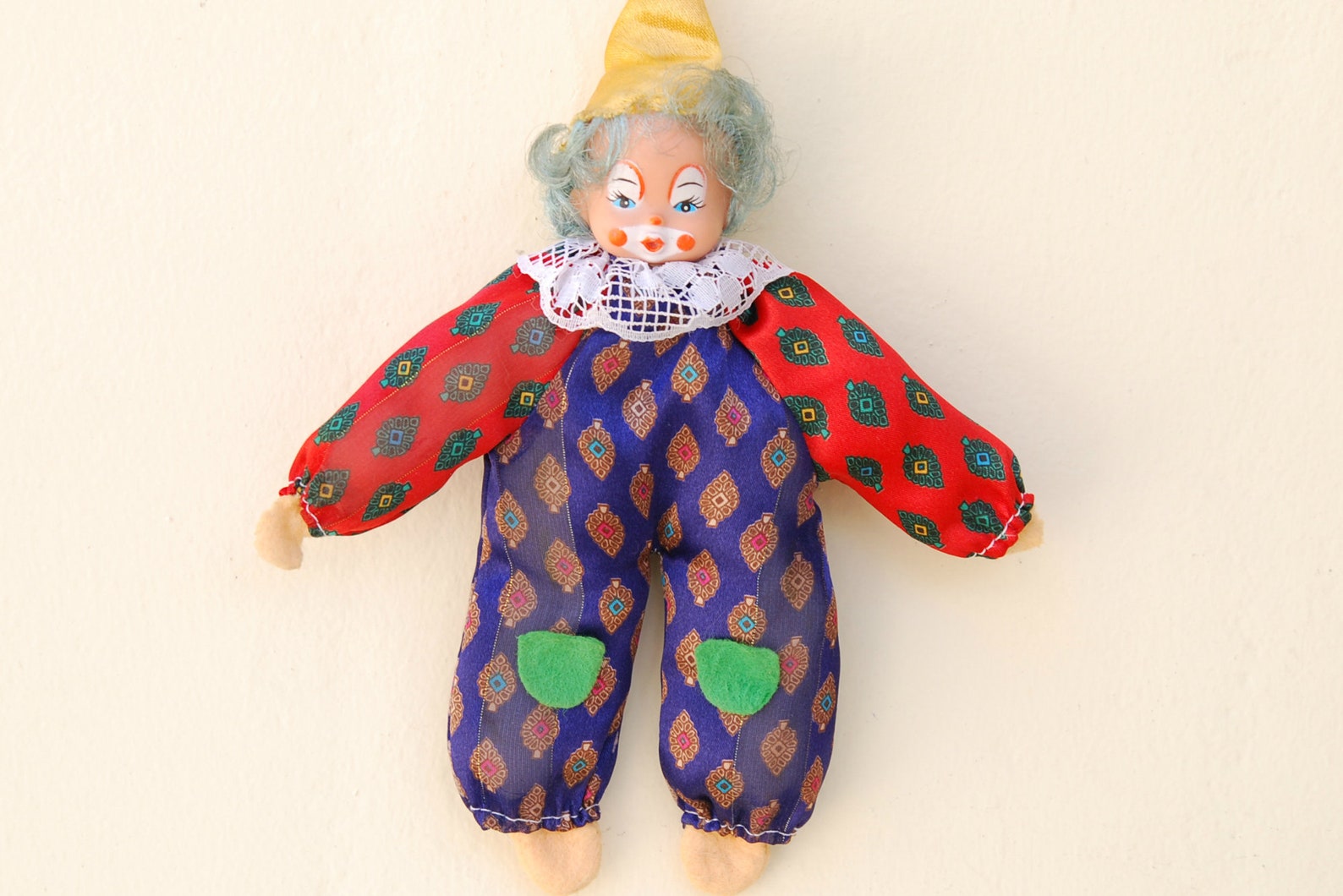 Vintage Clown Doll Blue Hair Circus Clown Textile Soft Body - Etsy UK