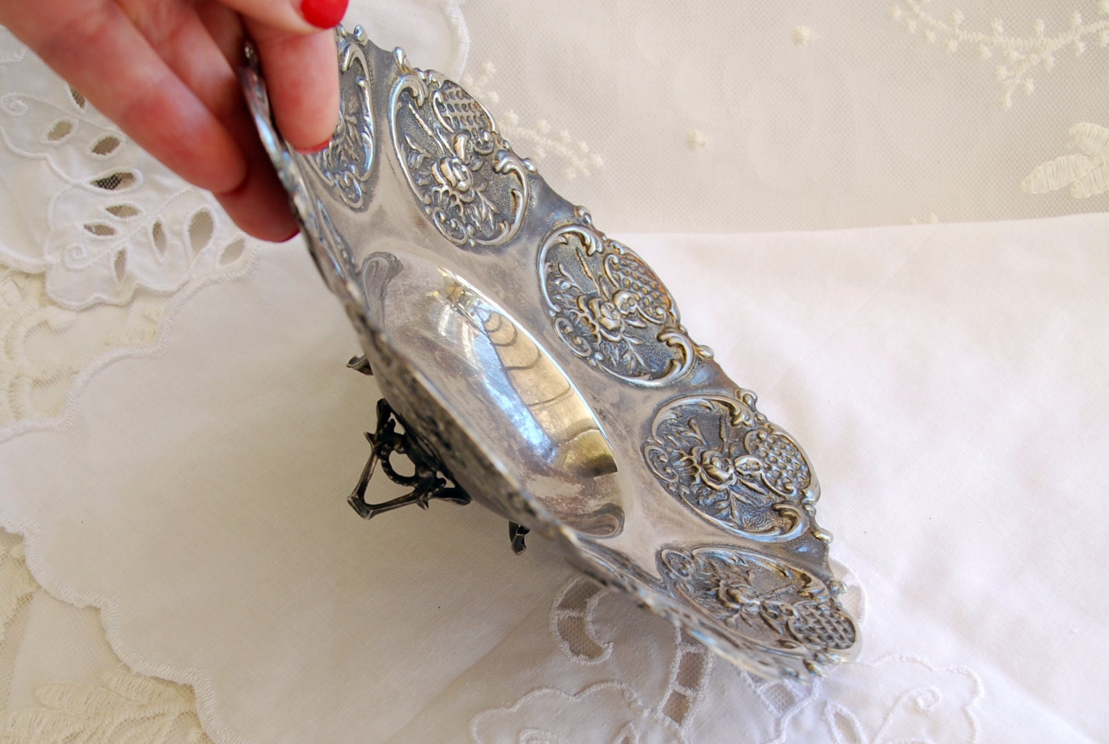 Silverplate Footed Fruit Dish Candy Bar Dish or Trinket Metal - Etsy