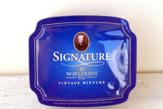 Blue Tin Box Collectible Tin Pipe Tobacco Tin Tobacco Storage | Etsy