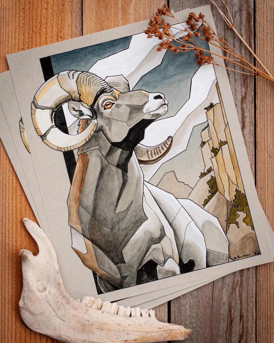 Ram / Print - Etsy