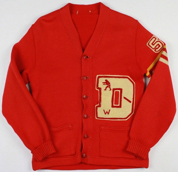 1950's Red Wool Varsity Sweater - admin.trendforce.com