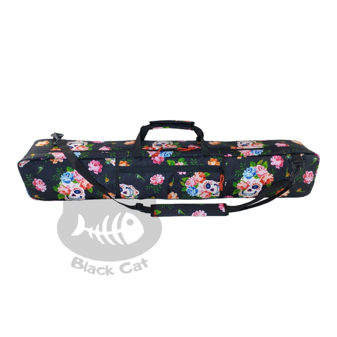 Feather Fan Case: Floral Skull Print Oxford Cloth Carrying Bag - Etsy