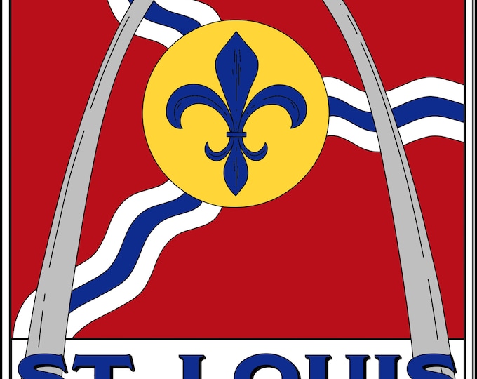 St. Louis Art Print, Arch, Founded 1764, Founding, Fleur De Lis, St ...