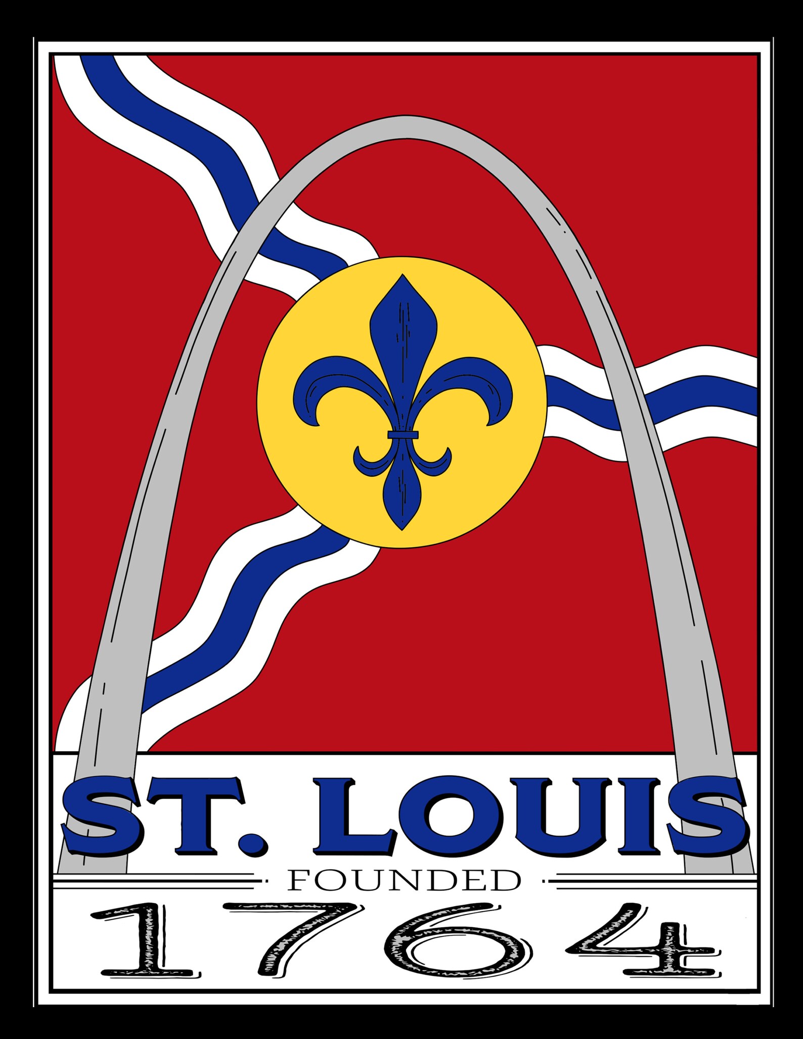 St. Louis Founded 1764 Sticker, St. Louis, Gateway Arch, 314, Fleur De Lis, Stationery - Etsy