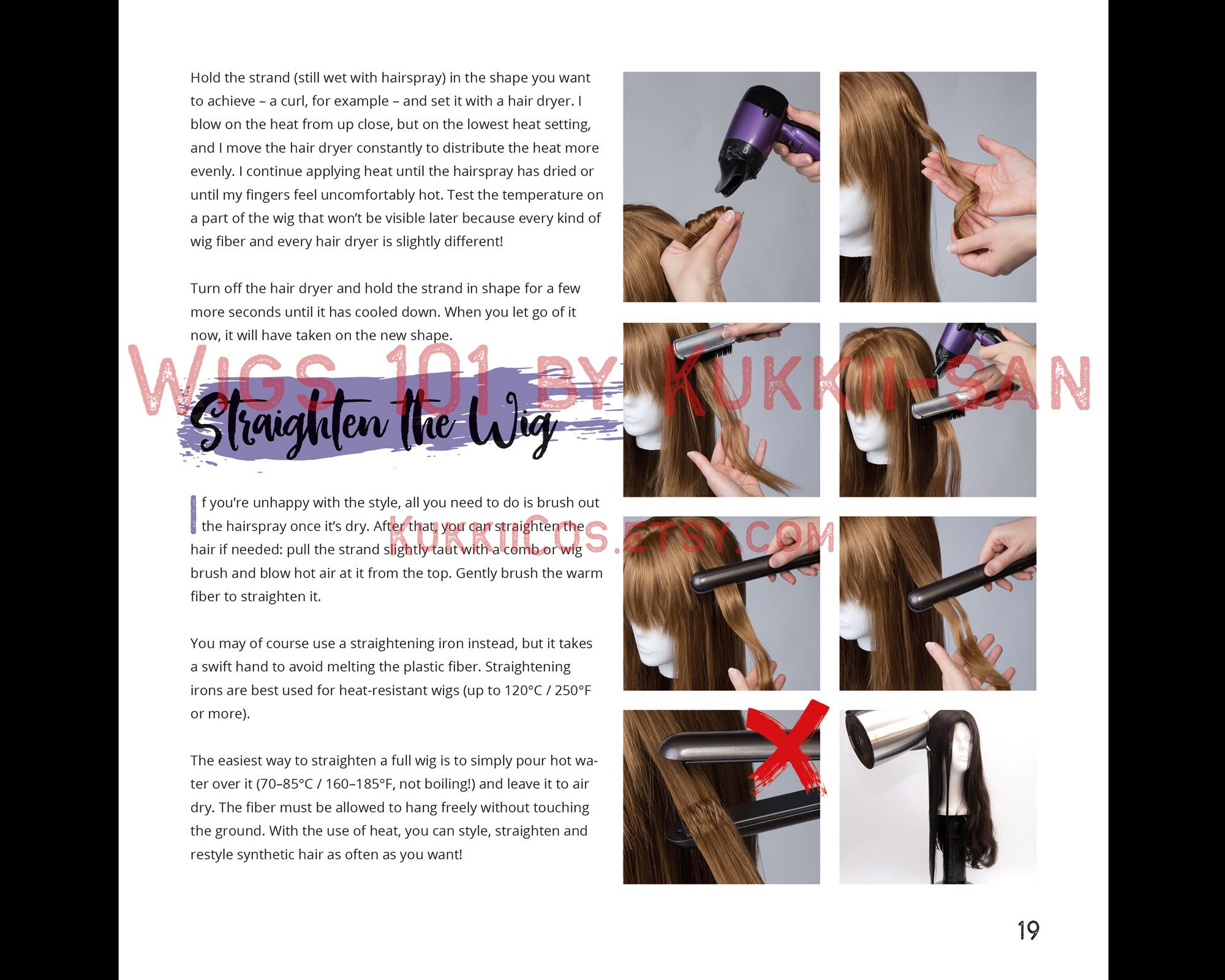Wigs 101 by Kukkii-san (english) Tutorial E-book – Cosplay Wig Styling ...