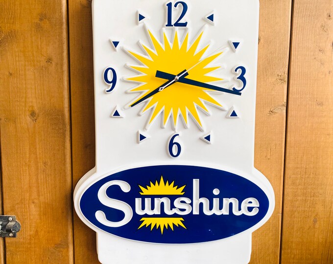 Here Comes the Sun Clock, Whimsical Sunshine Clock, Sun Clock, Wall Art ...