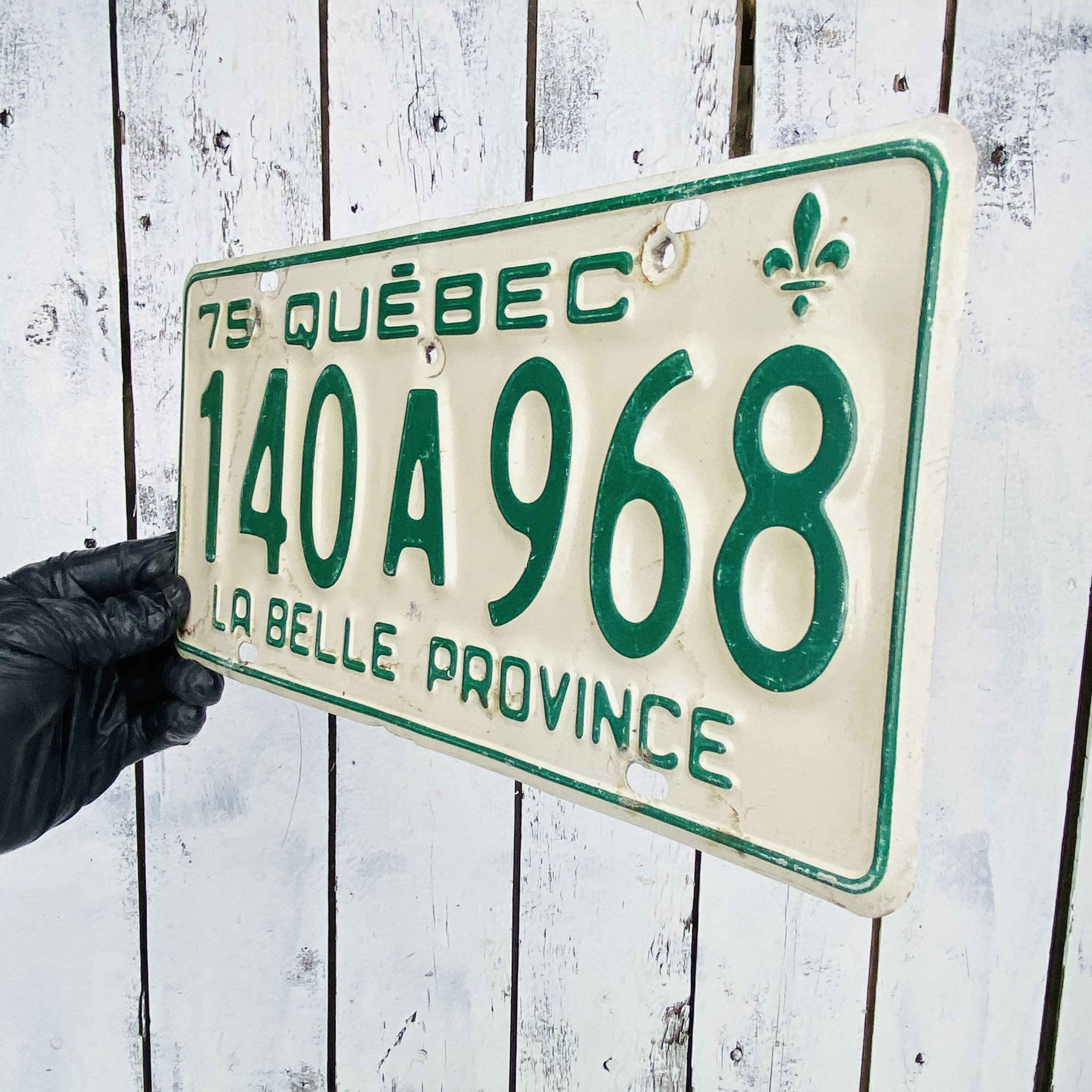 Vintage 1975 Quebec License Plate Automobile ID Wall Hanging La belle ...