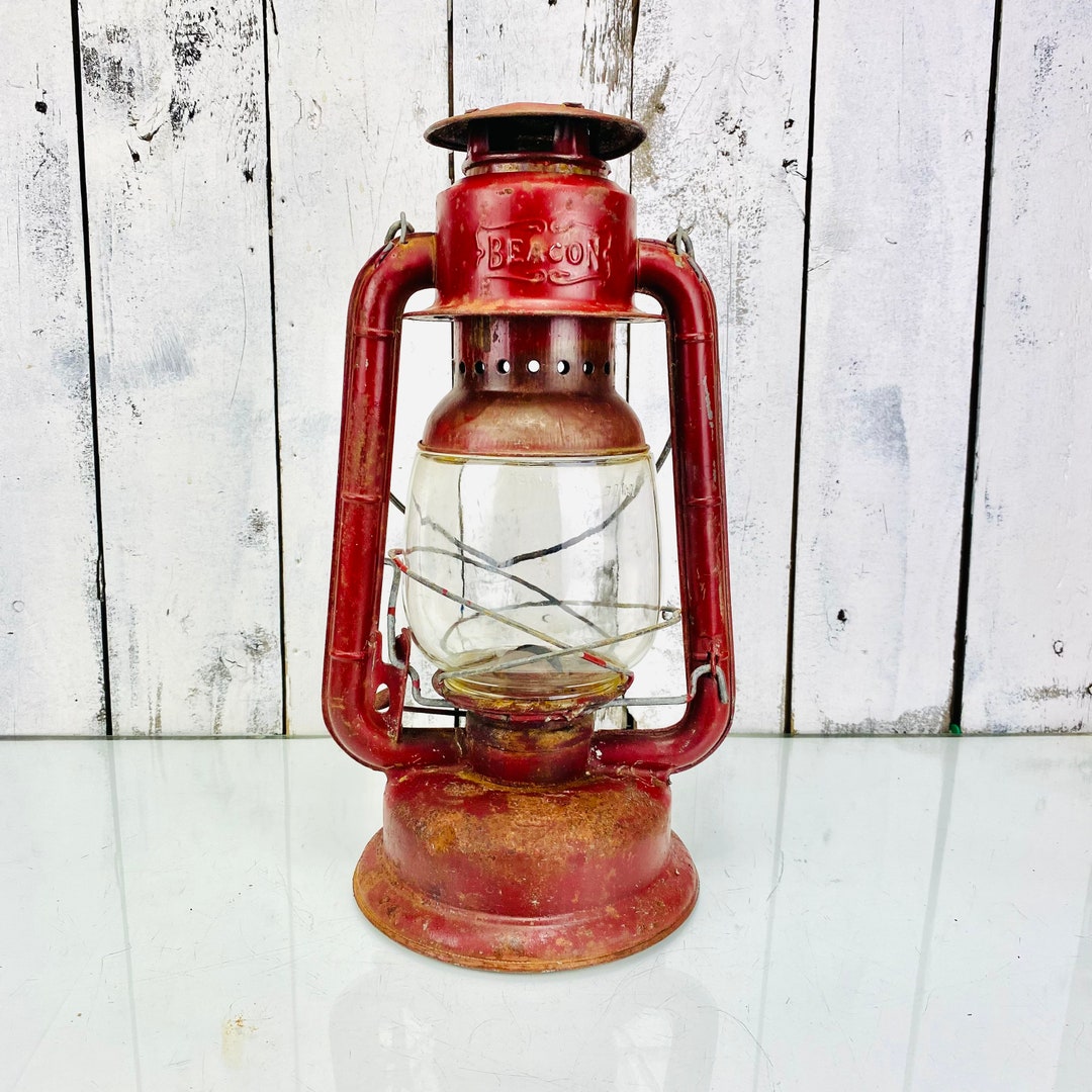 Vintage Red Beacon Lantern - Etsy