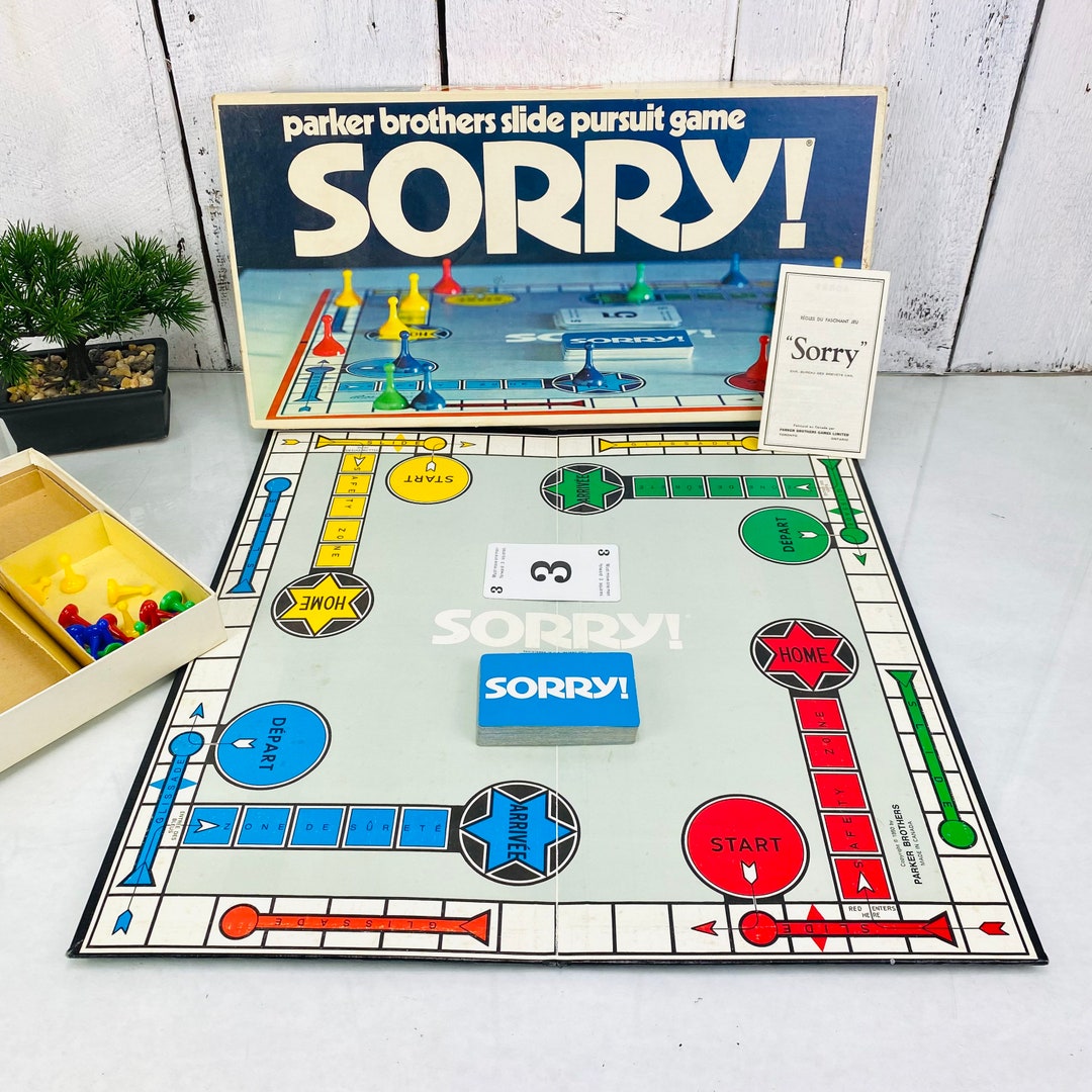 Vintage 1972 Sorry Board Game. Parker Brothers Retro Game - Etsy