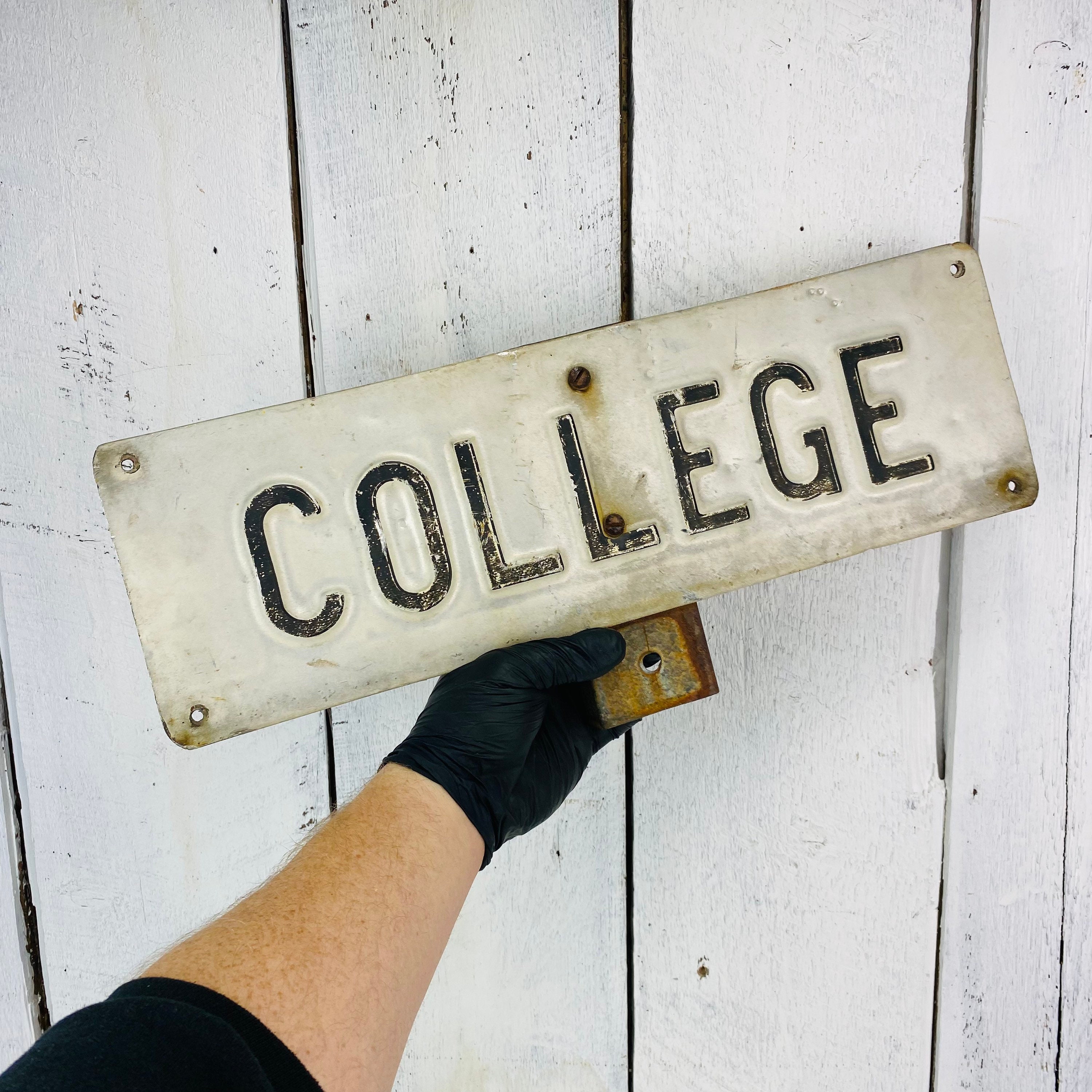 Vintage College Metal Sign | Etsy