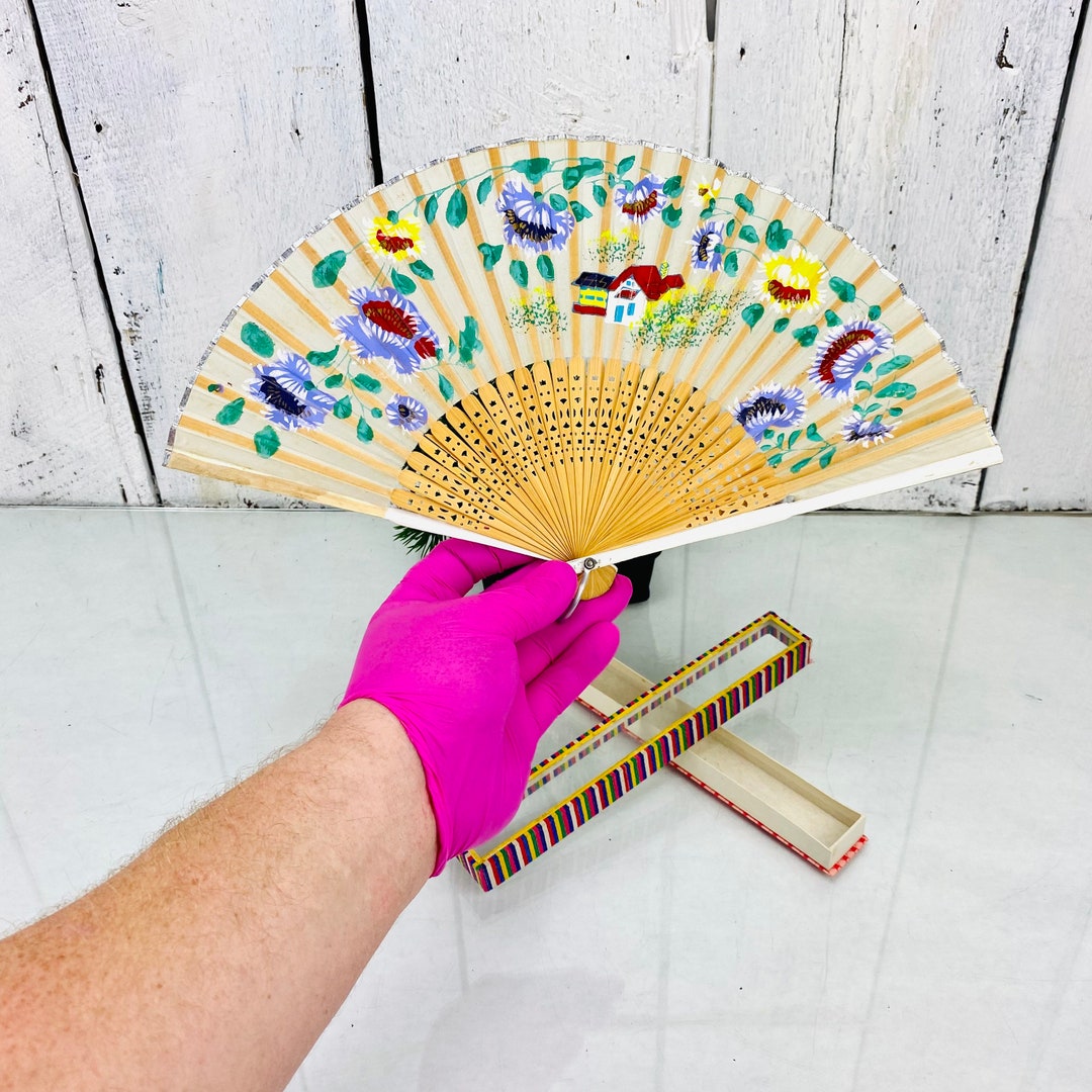 Vintage Small Japanese Fan With Original Box - Etsy