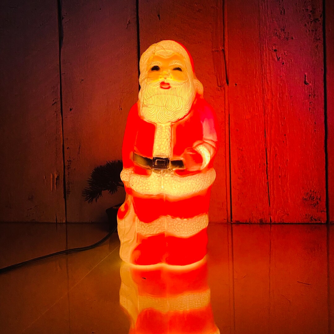 Vintage Little Plastic Santa Clause Blow Mold Light Decor 13 Inch - Etsy