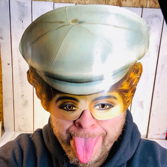 vintage halloween cardboard mask - Gem