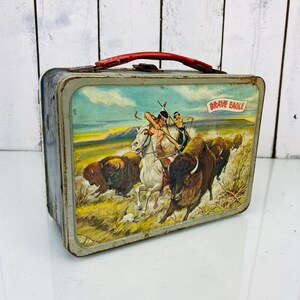 Vintage Lunch Box Brave Eagle Metal Box - Etsy