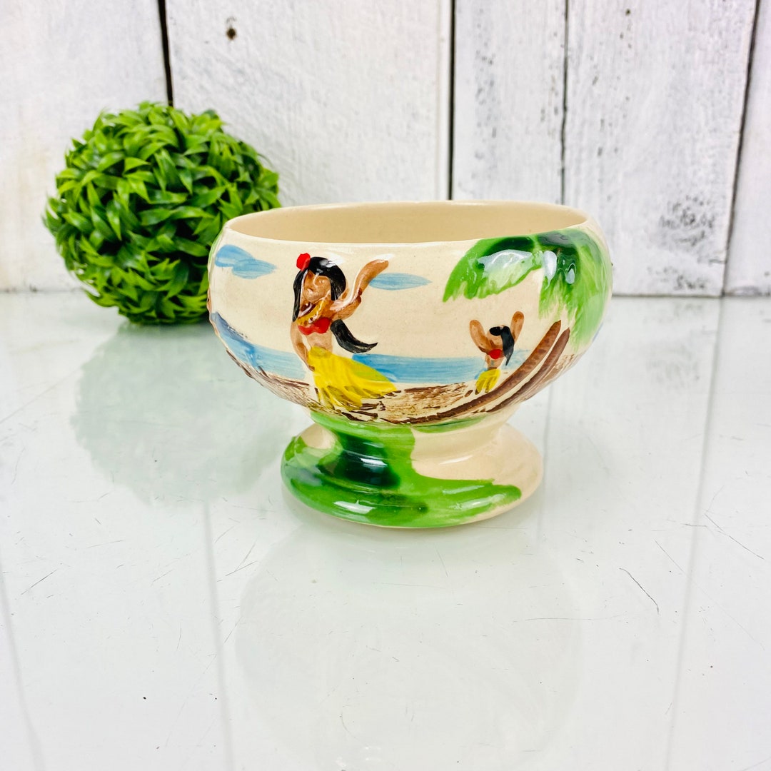 Vintage Tiki Hula Girl Drink Bowl Made in Japan - Etsy