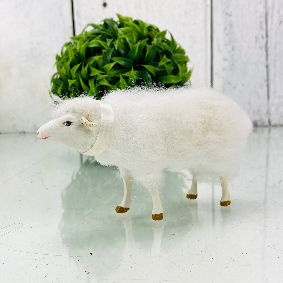 Vintage Large Hand Carved Sheep for Christmas Decor - Etsy