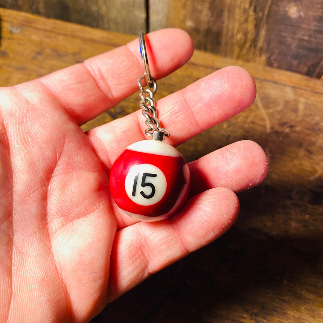 Vintage Pool Ball Key Chain Number 15 - Etsy