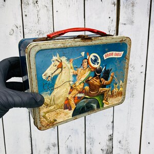 Vintage Lunch Box Brave Eagle Metal Box - Etsy